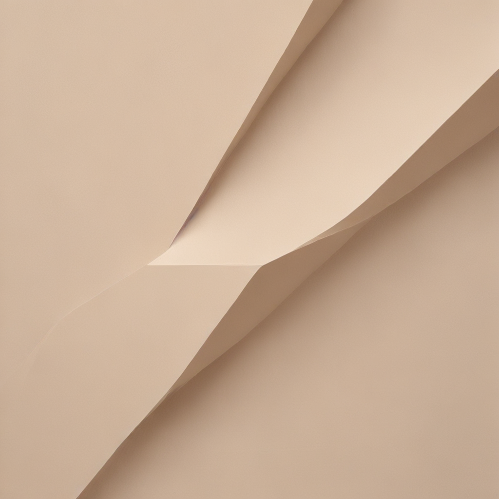 Abstract Composition of Soft, Curved Paper Layers in Warm Neutral Tones