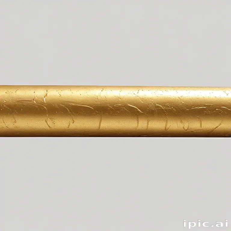 Elegant Gold Decorative Rod with Unique Textured Surface and Design