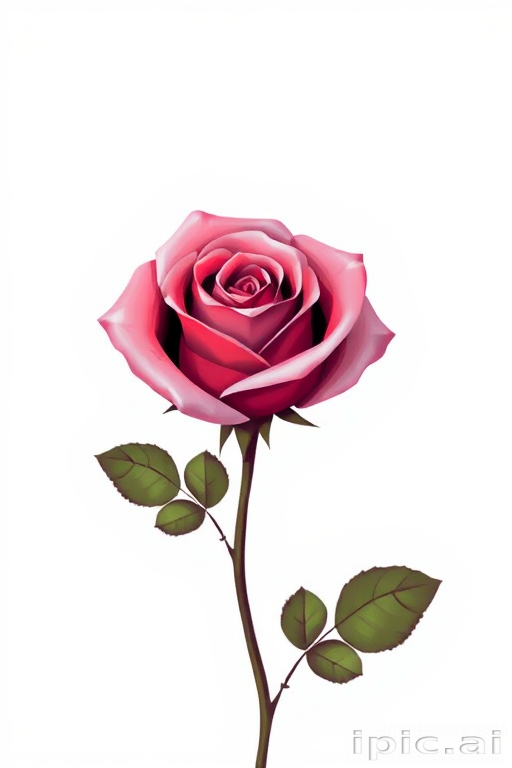 Delicate Pink Rose Blooming Elegantly Against a Clean White Background