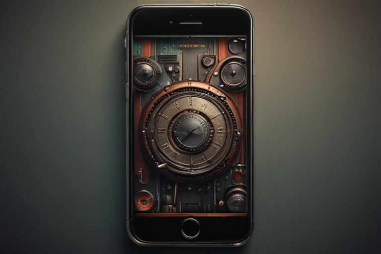 Intricate Steampunk-Inspired Clock Design on a Modern Smartphone Screen