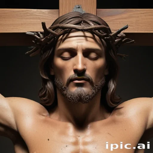 A Detailed Sculpture Depicting the Crucifixion of Jesus Christ on the ...