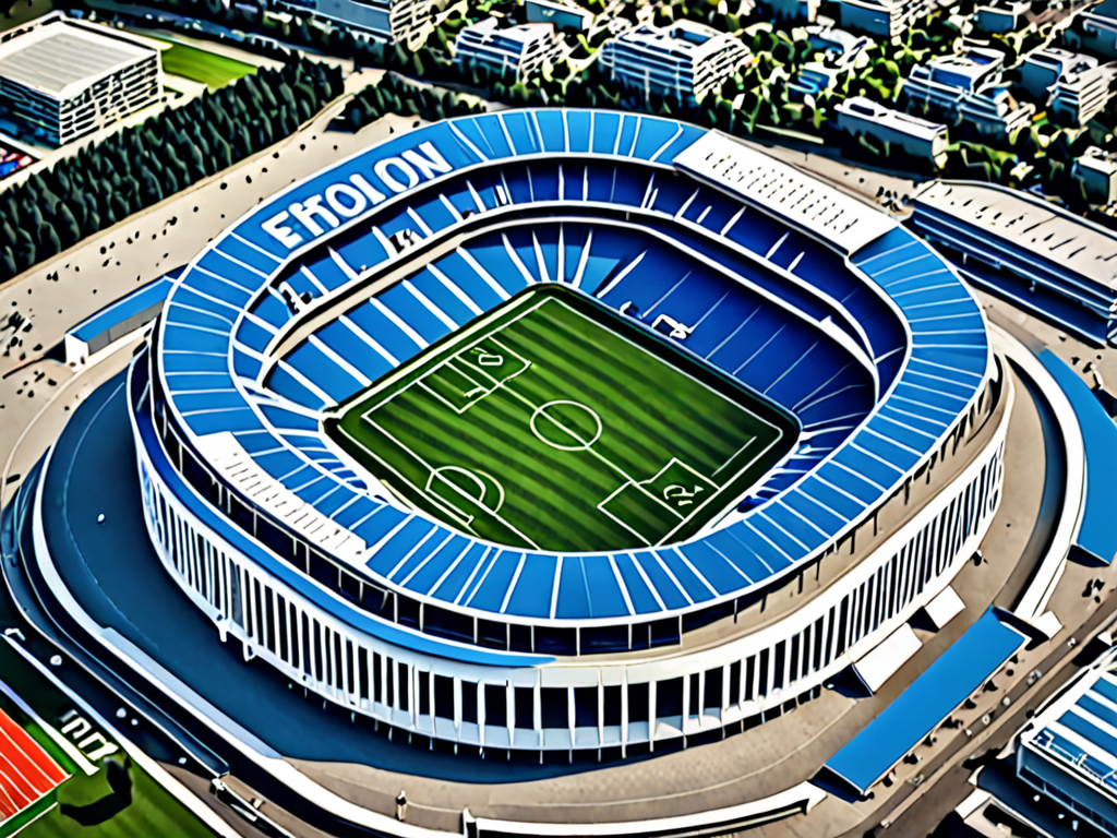 blue football stadium