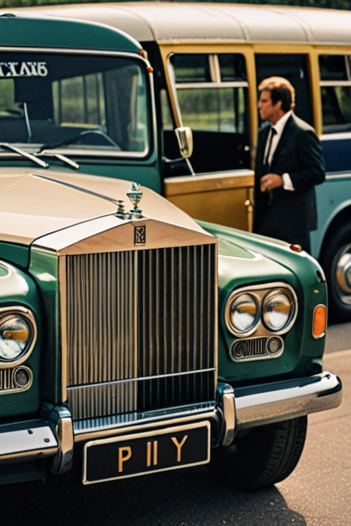 partridge family bus colors on a rolls royce in profile