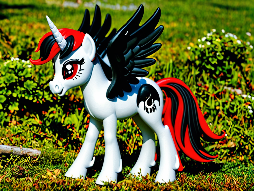 mlp g4 pony mare dark alicorn white markings on face red eyes red and ...