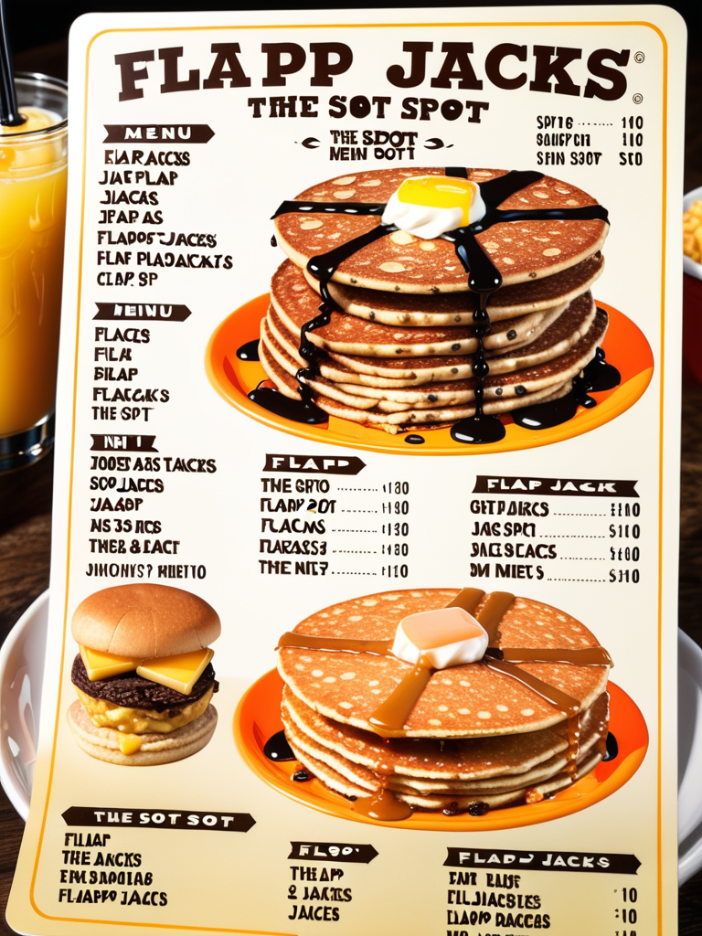 Delicious Pancake Menu Featuring Flap Jacks and Sweet Treats at The Sot ...