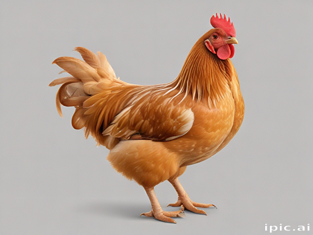 Beautiful Brown Hen Standing Proudly Against a Neutral Background