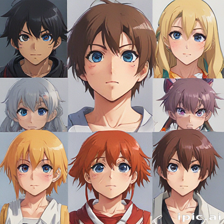 Collection of Diverse Anime Characters Featuring Unique Expressions and ...