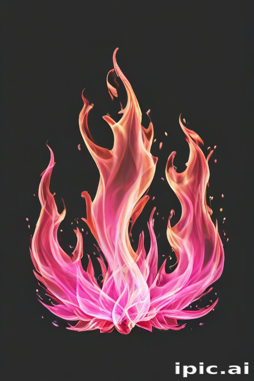Vibrant Abstract Flames Dancing in Vivid Shades of Pink and Orange