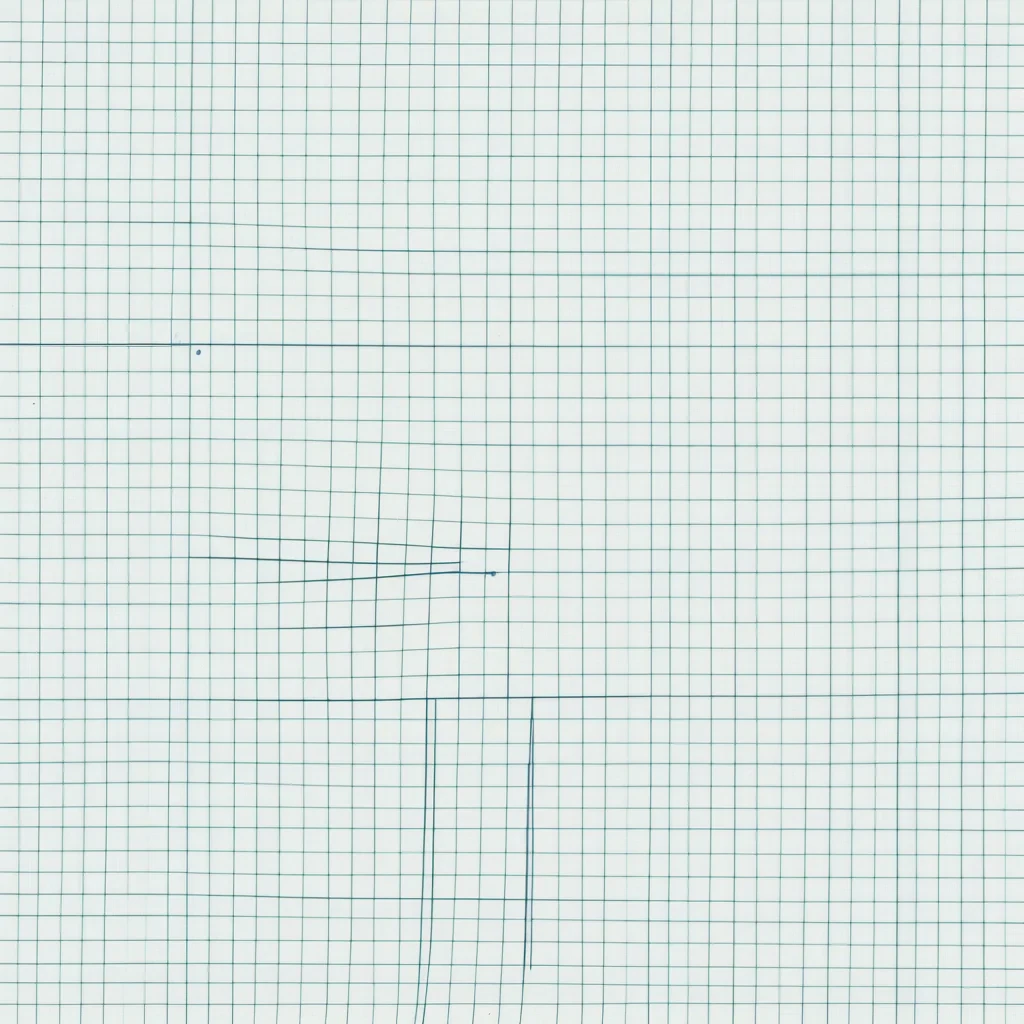 Abstract Representation of Lines and Shapes on Graph Paper Background