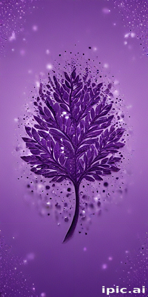 Vibrant Purple Tree Design with Sparkling Background and Artistic Flair