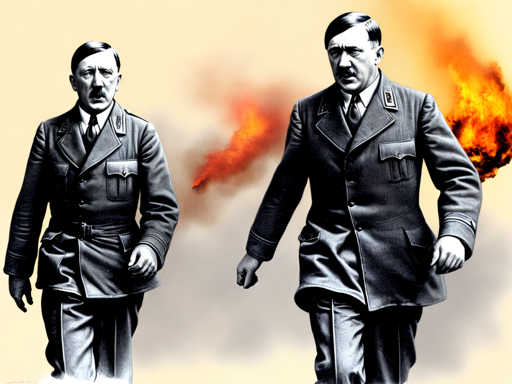 adolf hitler on fire screaming