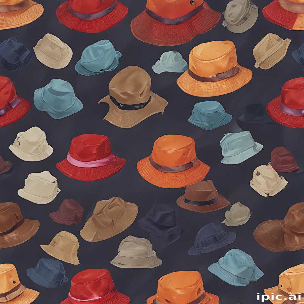 A Colorful Array of Various Hats Displayed Against a Dark Background