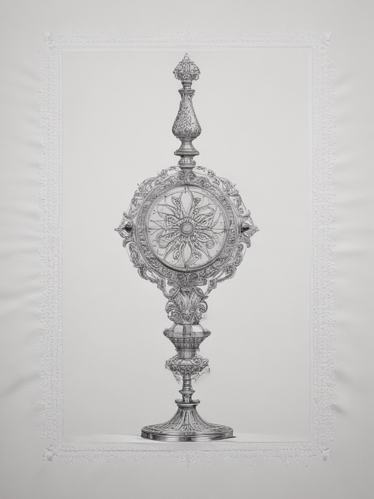 Intricate Ornamental Design of a Decorative Stand with Elaborate Details