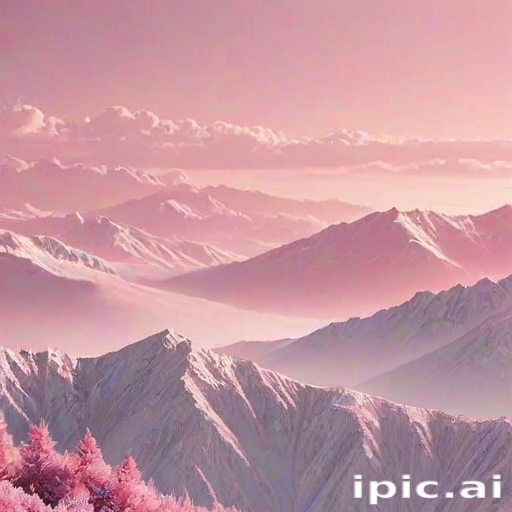 Serene Pink Mountain Landscape at Dusk with Soft Cloud Covering