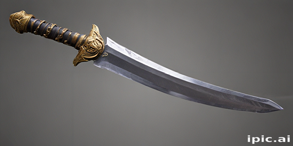 Intricately Designed Sword with Elaborate Handle and Gleaming Blade