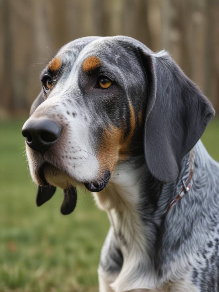 A Beautiful Blue-Gray Hound Dog Posing Gracefully in Nature.