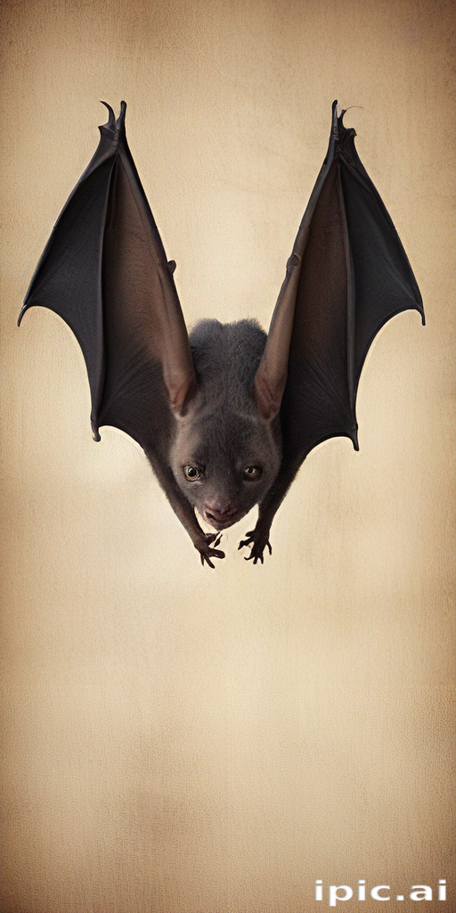 A Majestic Bat in Flight Against a Soft, Textured Background Displaying ...