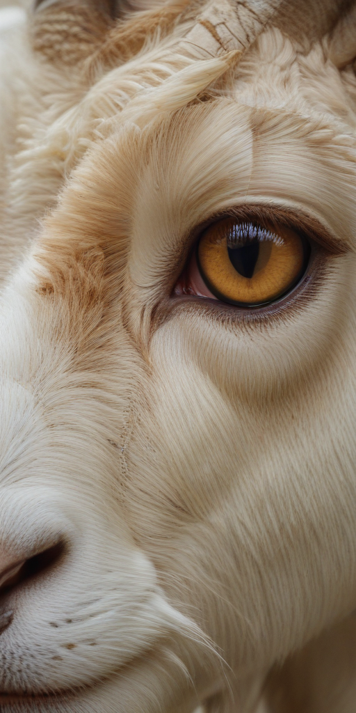 Close-Up of a Goat's Eye Highlighting Its Unique Textures and Colors