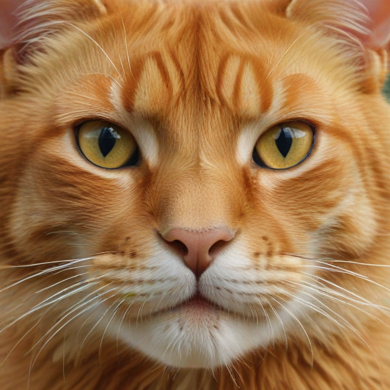 Majestic Orange Cat with Striking Eyes and Fluffy Fur Captivating All ...