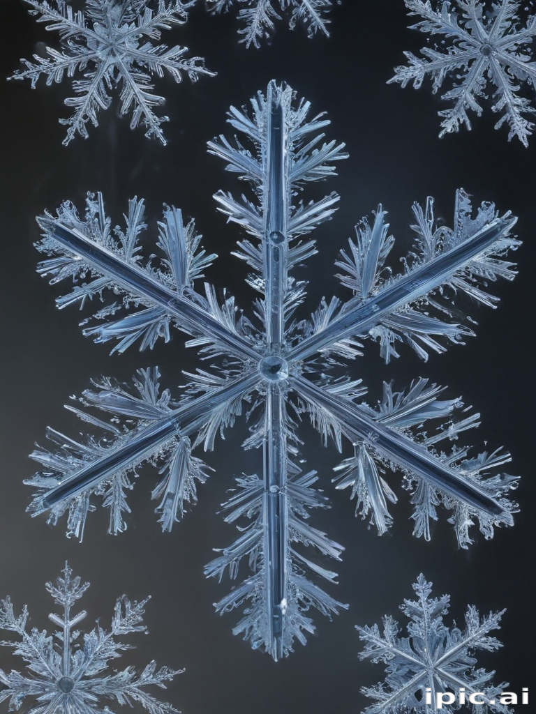 Intricate Snowflakes Glimmering Beautifully Against a Dark Winter ...