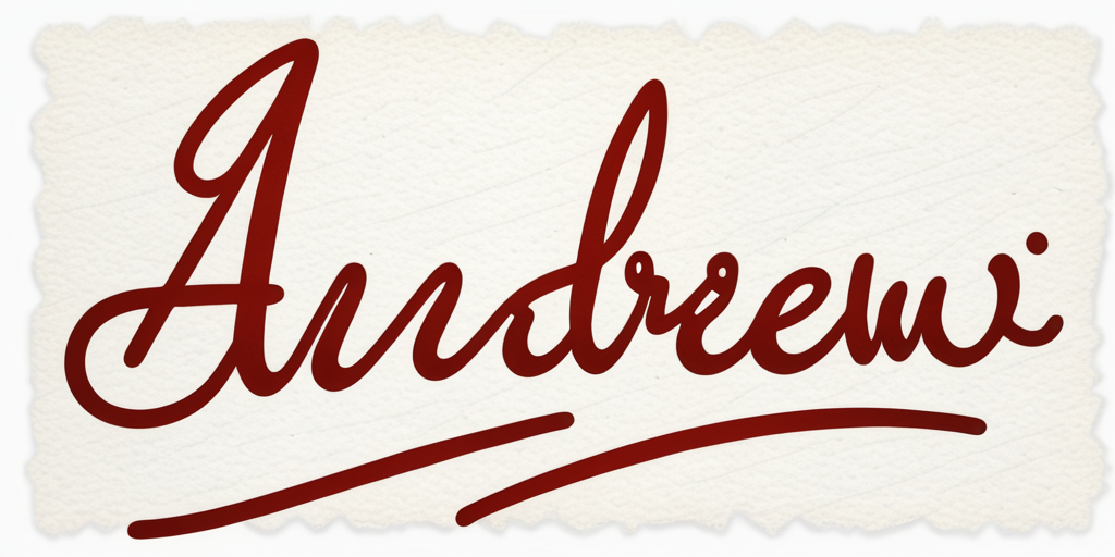 Elegant Calligraphy of the Name Andrew on Textured Background