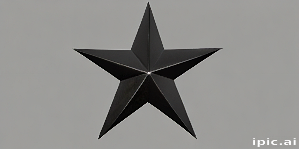 A Bold Black Star Against a Minimalist Grey Background for Artistic Appeal.