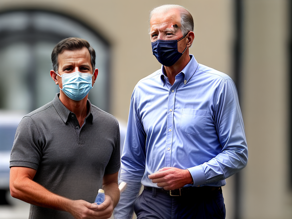 Joseph Robinette Biden holds medicines in his hand