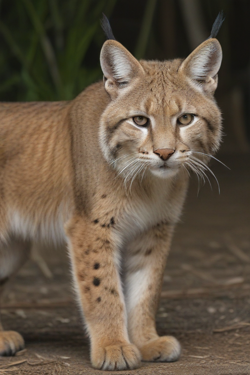 an image of a half bobcat half lynxcut vertically and put together