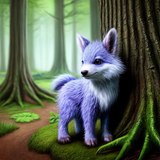 Fantasy forest cute and charming animals