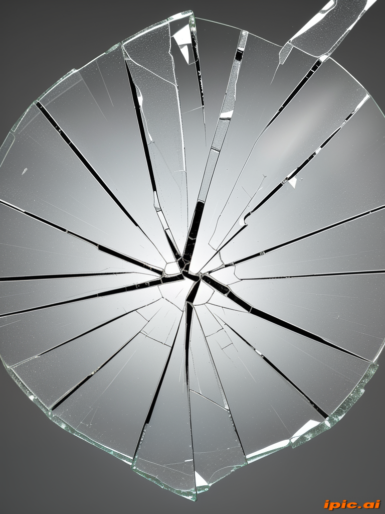 Intricate Design of a Shattered Glass Surface with Radiating Cracks