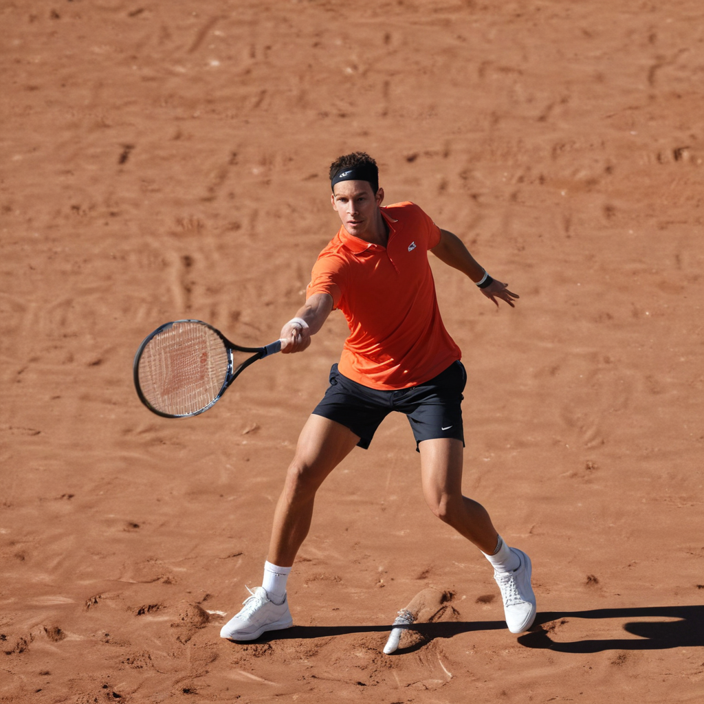 aaron slim tennis modern man playing hard set rolland garros sunset ...