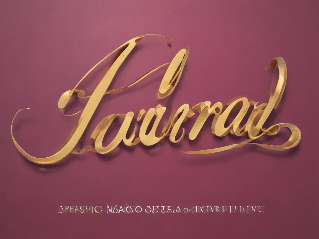 Elegant Golden Script Displaying the Word 'Journald' Against a Rich ...