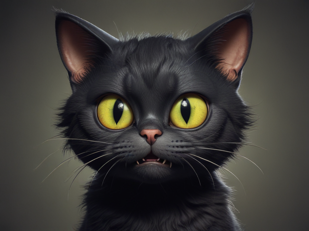 A horror creepy Cartoon Cat