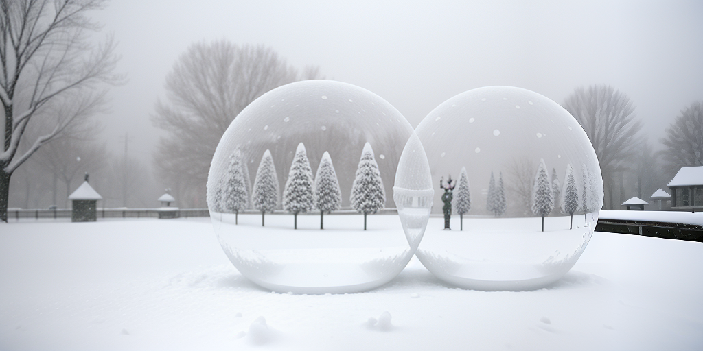 A Peaceful Winter Scene Featuring Snow-Covered Trees and Transparent ...