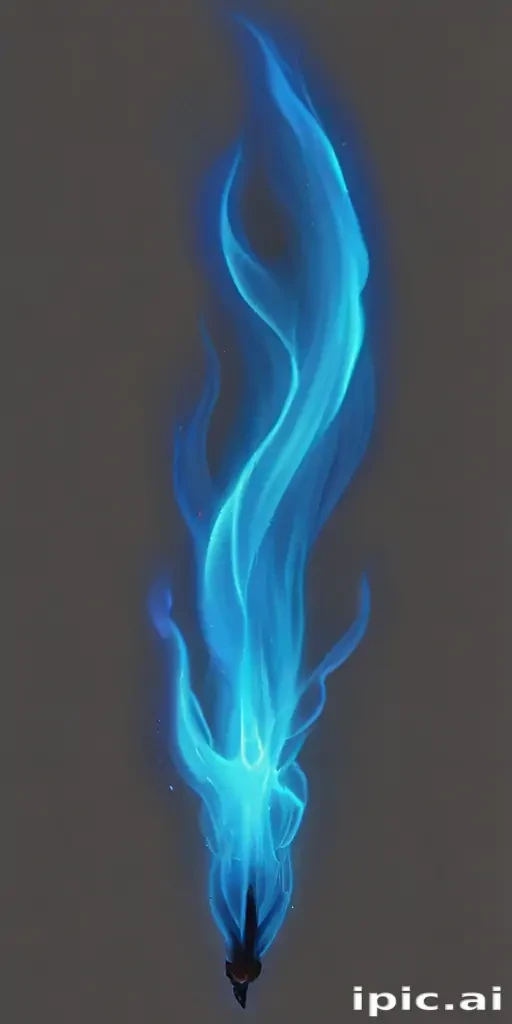 Enchanting Blue Flame Dancing Gracefully Against a Dark Background