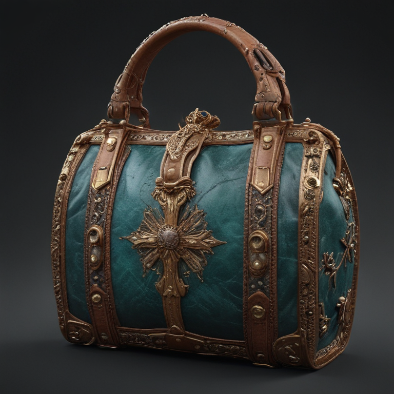 Elegant Vintage Handbag with Intricate Embellishments and Rich Textures