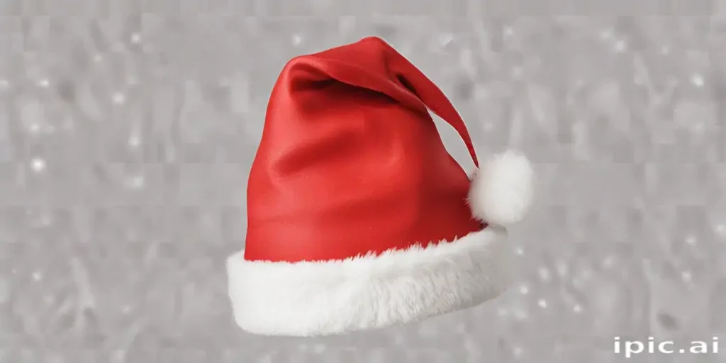 A Festive Red Santa Hat with White Fur Trim Perfect for Christmas Celebrations.
