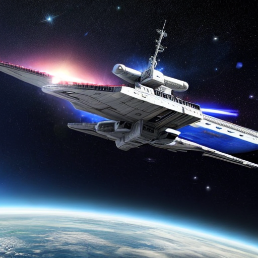 Space. Admiral looking at fleet.