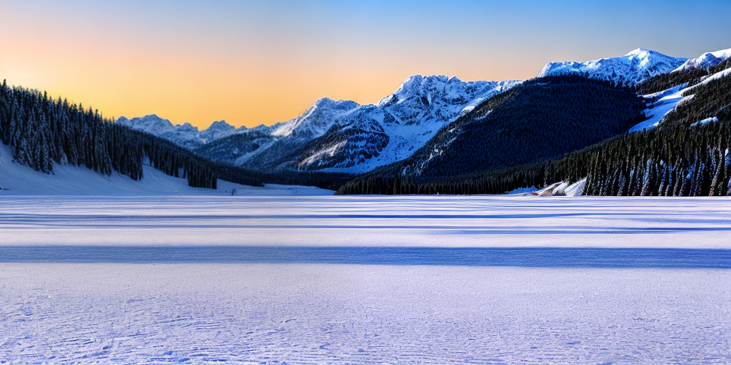 manger standing alone in the snow in the right side of the image, in ...