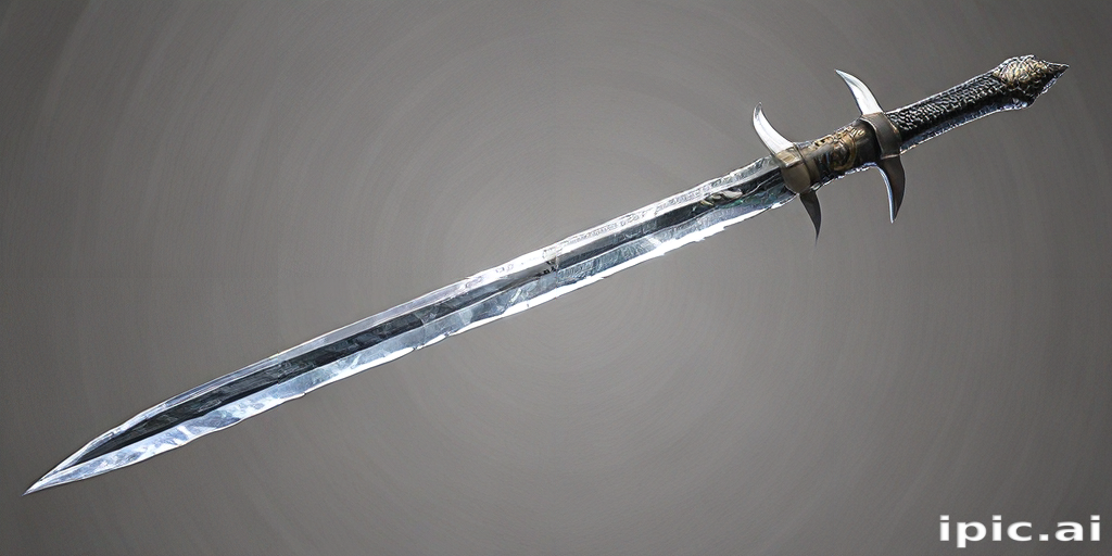 Intricately Designed Sword with Elegant Blade and Ornate Hilt Details