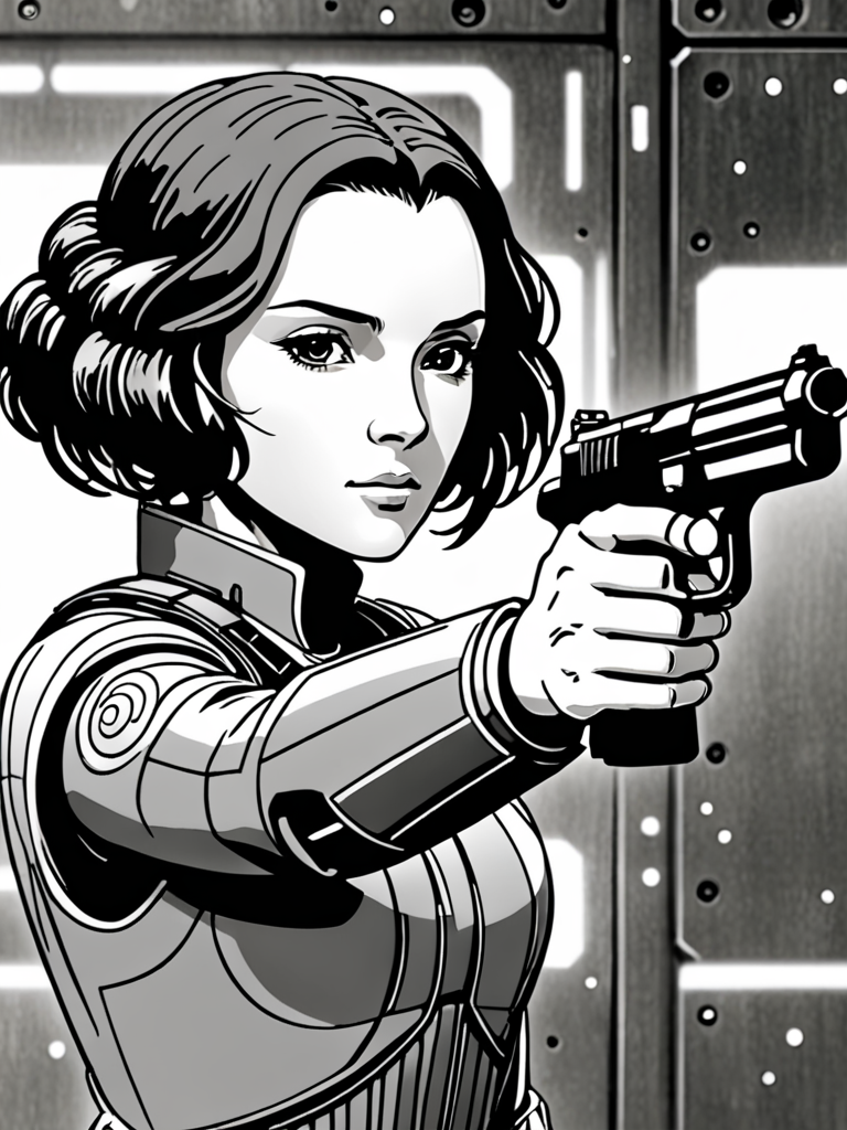 Padmé Amidala, anime, manga, 2d, ghibli, ghost in a shell, black and ...