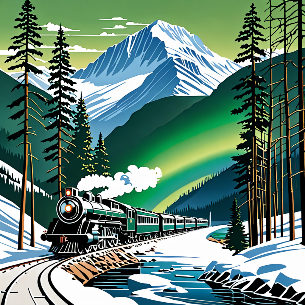 art deco streamline railway corporation poster streamline steam train ...