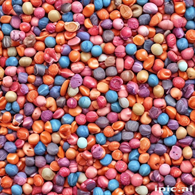 A Colorful Array of Assorted Candy Pieces Spread Across a Surface.