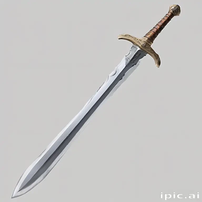 Ornate Sword with Intricate Design and Elegant Handle for Display