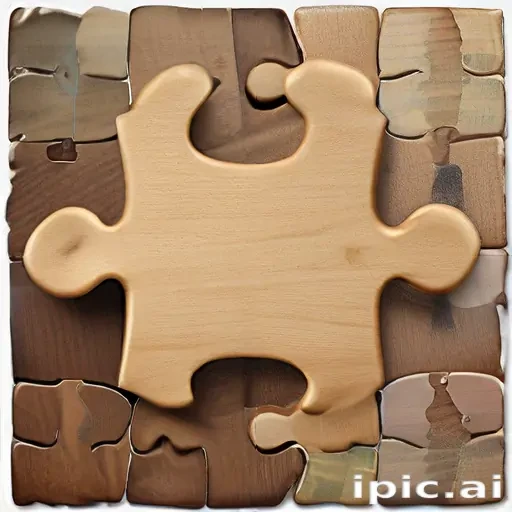 Empty Puzzle Piece Centered Among Various Wooden Puzzle Pieces ...