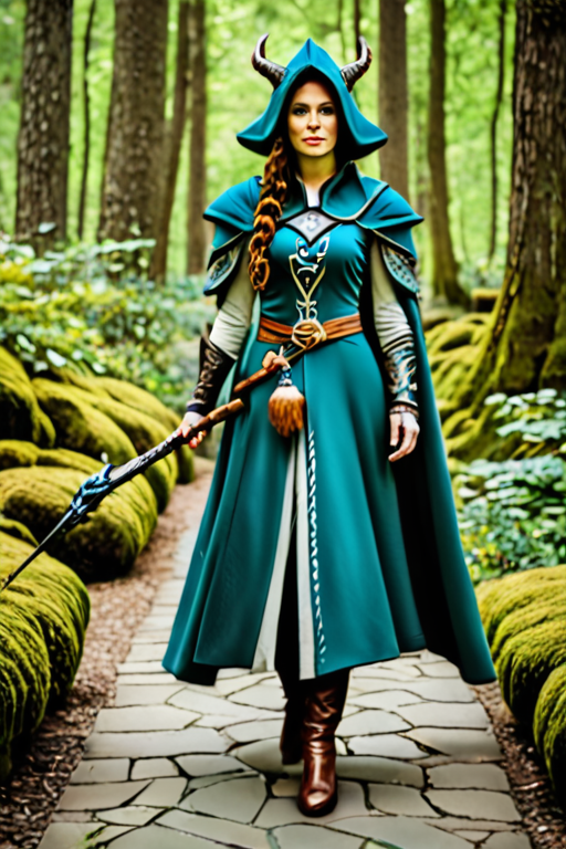 Teal Blue dragonborn wizard lady