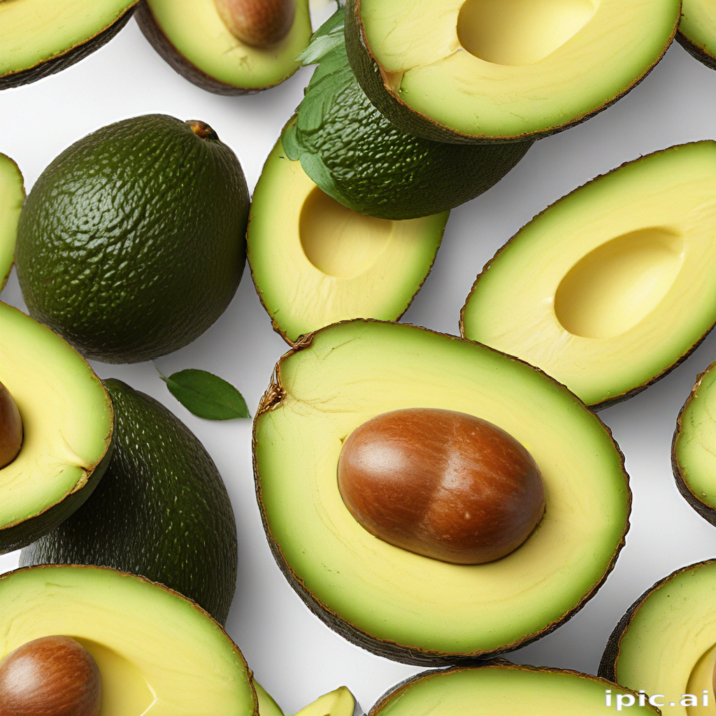 Fresh Avocados Sliced Open, Showcasing Their Creamy Green Flesh and ...