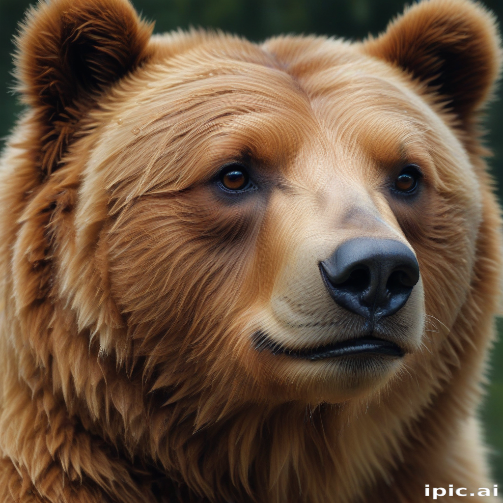A Majestic Brown Bear with a Captivating Expression in Nature's Embrace