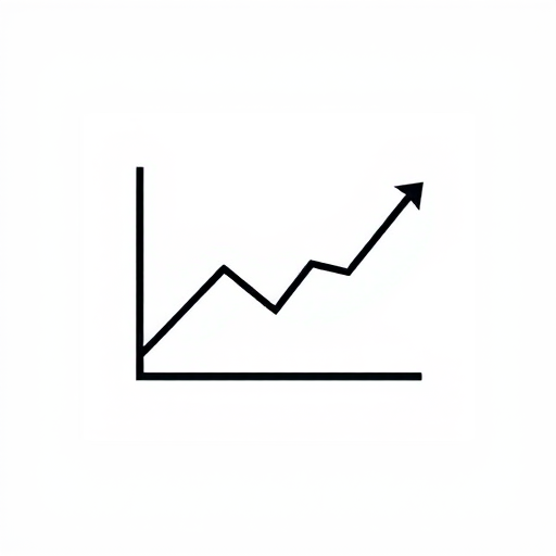 Graph Showing Steady Increase in Data Over Time with Upward Trend