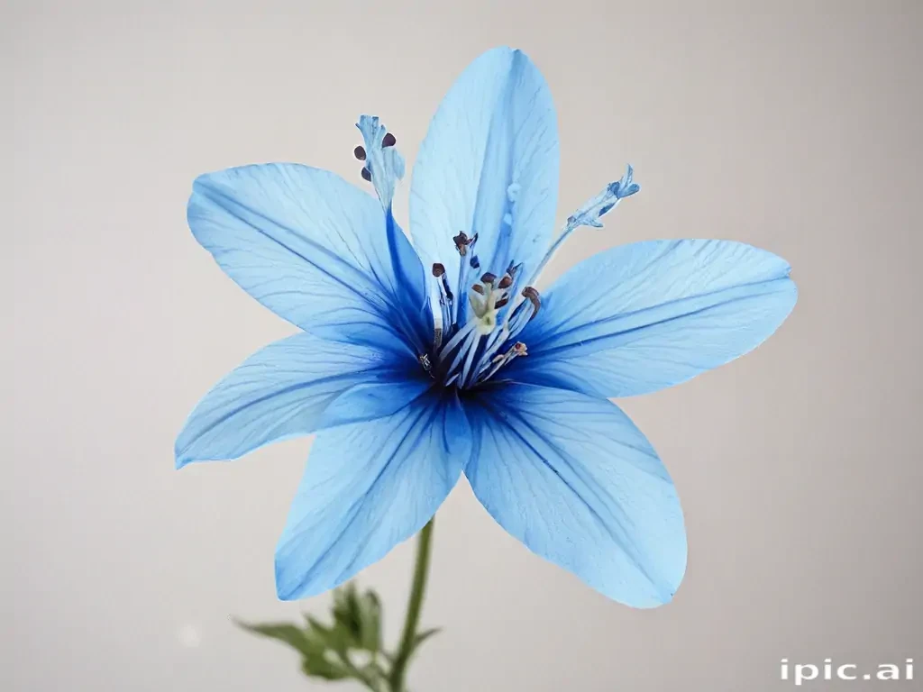 Beautiful Blue Flower with Intricate Petals and Delicate Details in Bloom